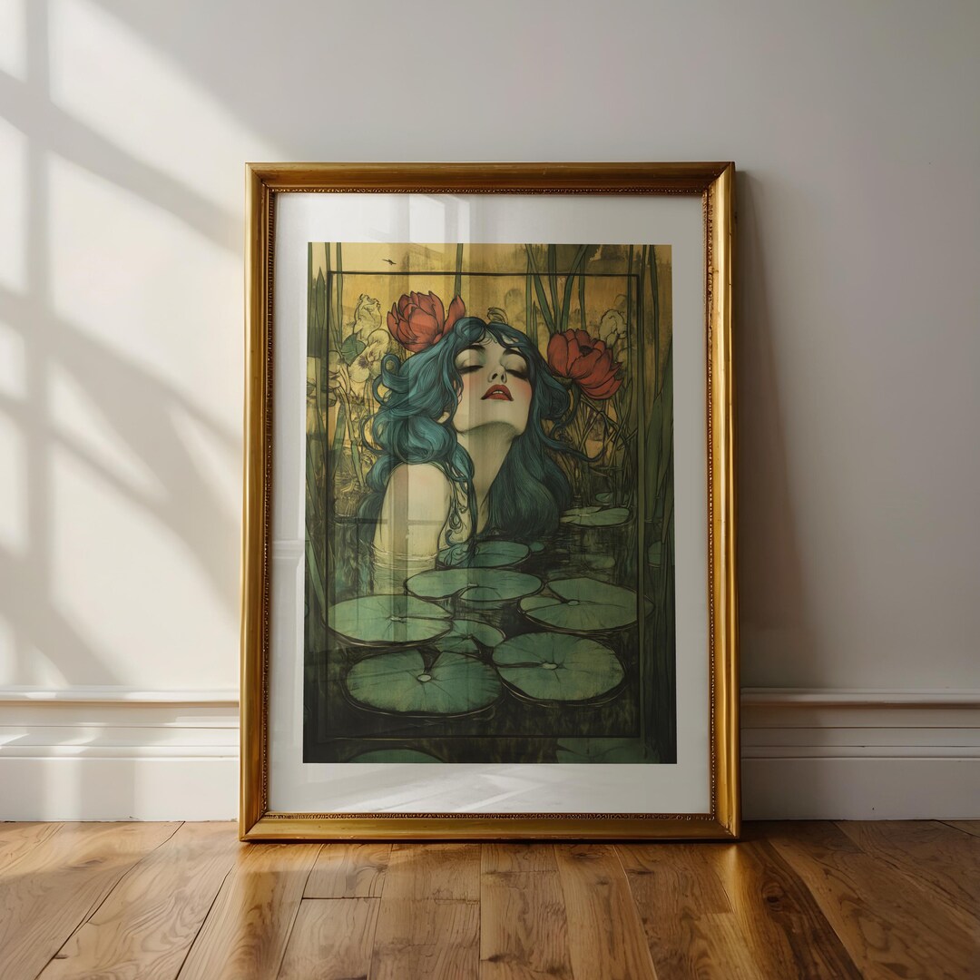 River Nymph Daphne Fine Art Poster Witchy Bohemian Mythology Wall Decor ...