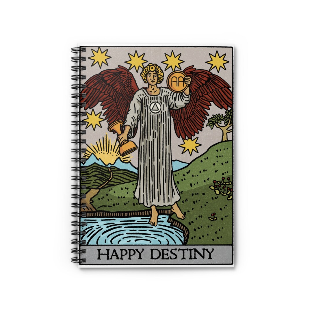Happy Destiny AA Recovery Tarot Notebook for Sobriety Birthdays Sober ...