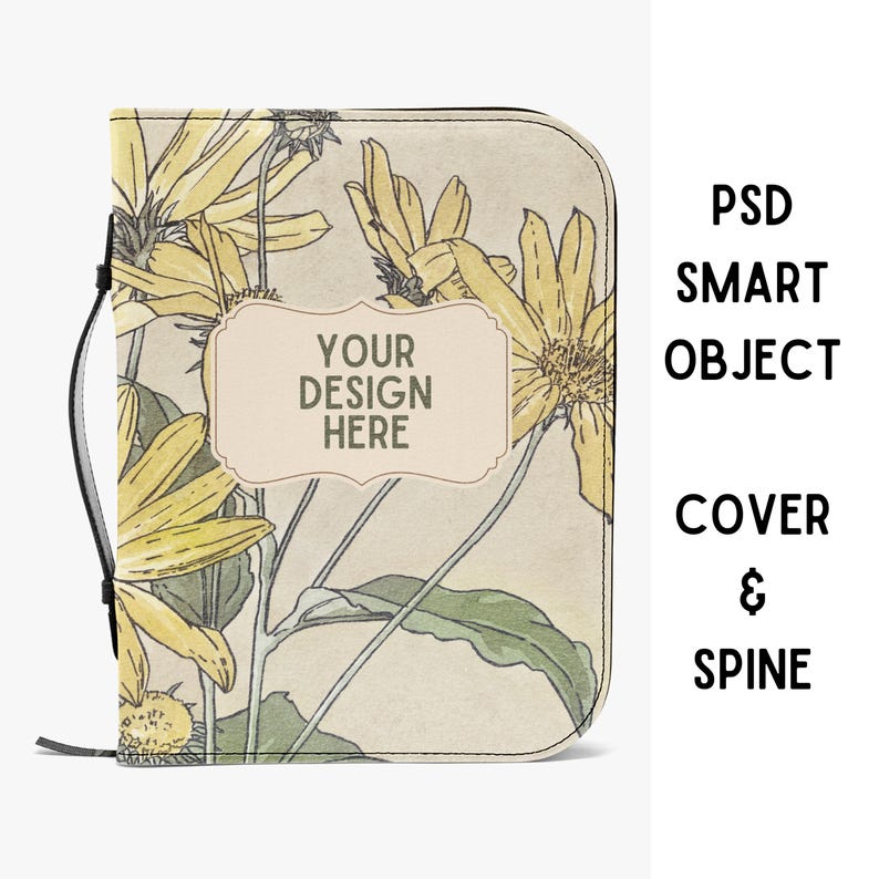 Digital PSD Smart Object Mockup Bundle -- Spine and Front Bible Cover ...