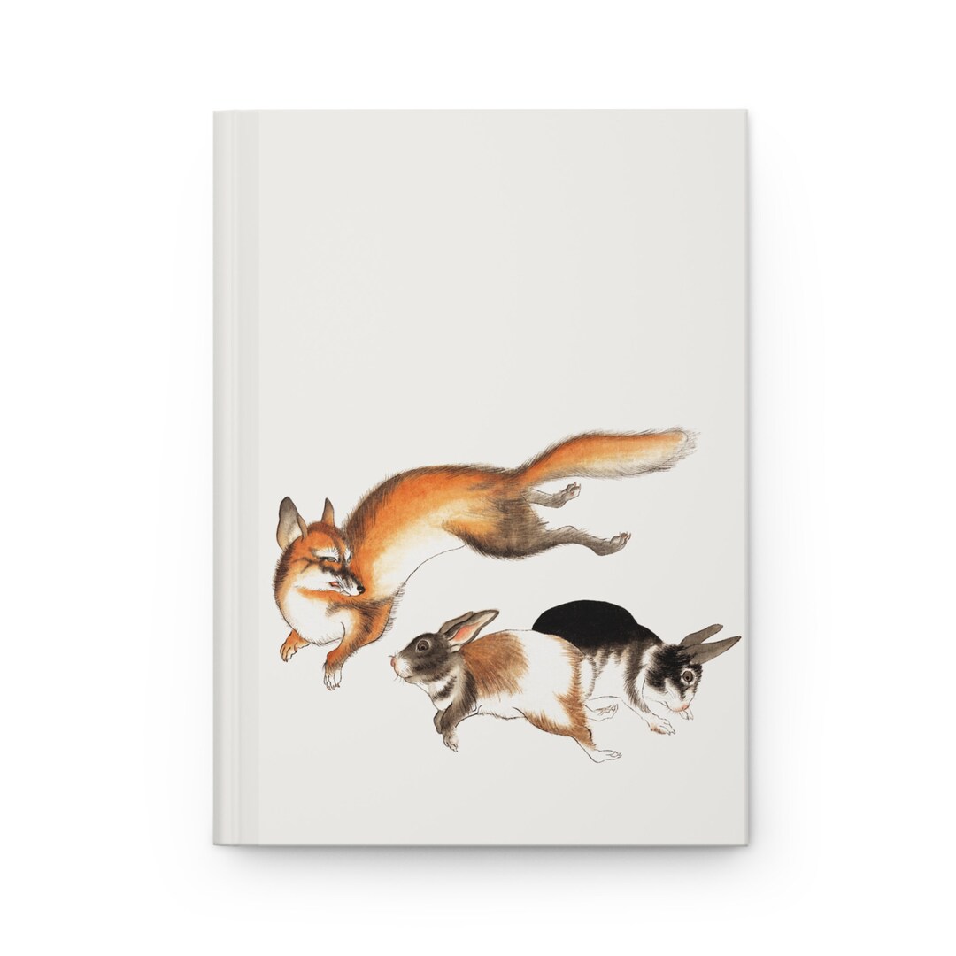 Fox and Two Hares Notebook - 1800s Japanese Print Journal, Ideal for ...
