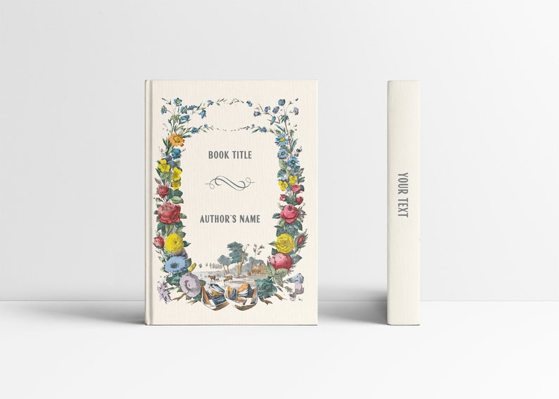Personalized Floral Pastoral Blank Journal Custom Title & Author ...