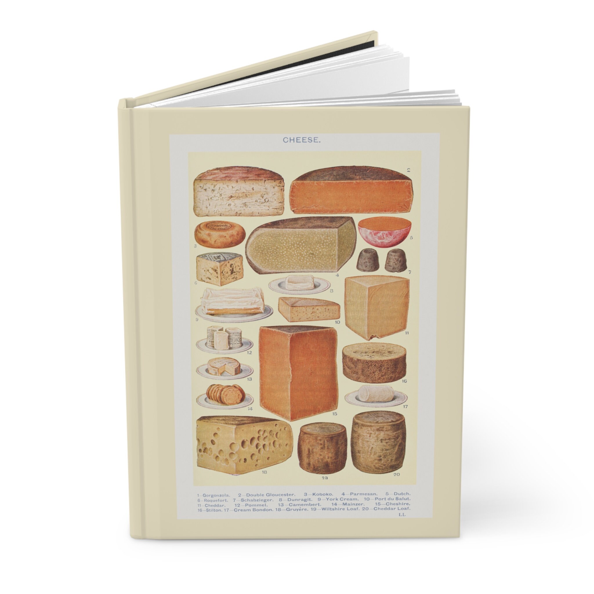 Cheese Identification Notebook - Vintage Illustrated Cheese Guide ...