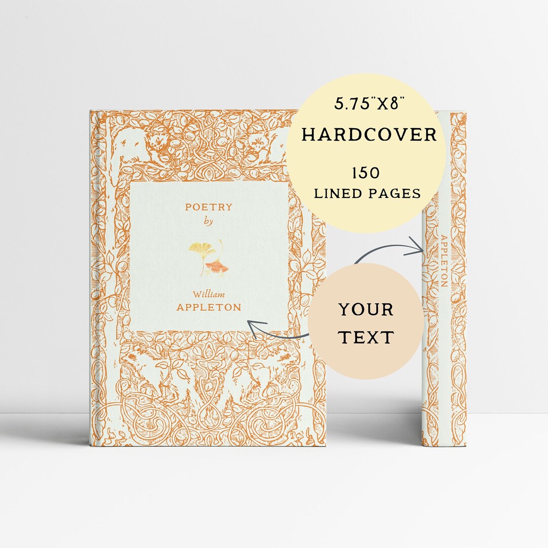 Custom Poetry Book With Antique Hardcover Journal Style Personalized ...