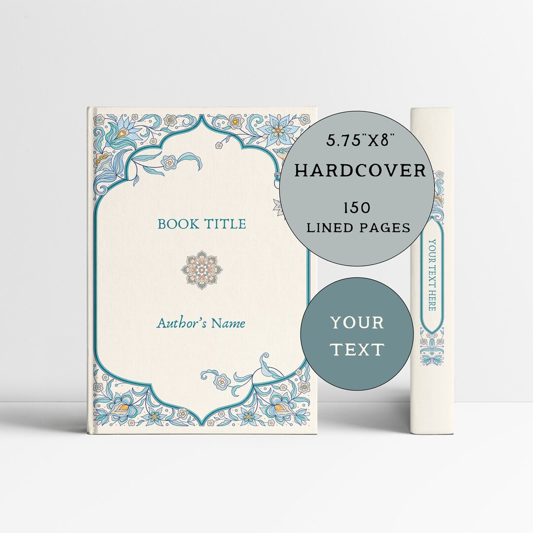 Custom Antique Style Book Personalized Vintage Floral Bird Hardcover ...