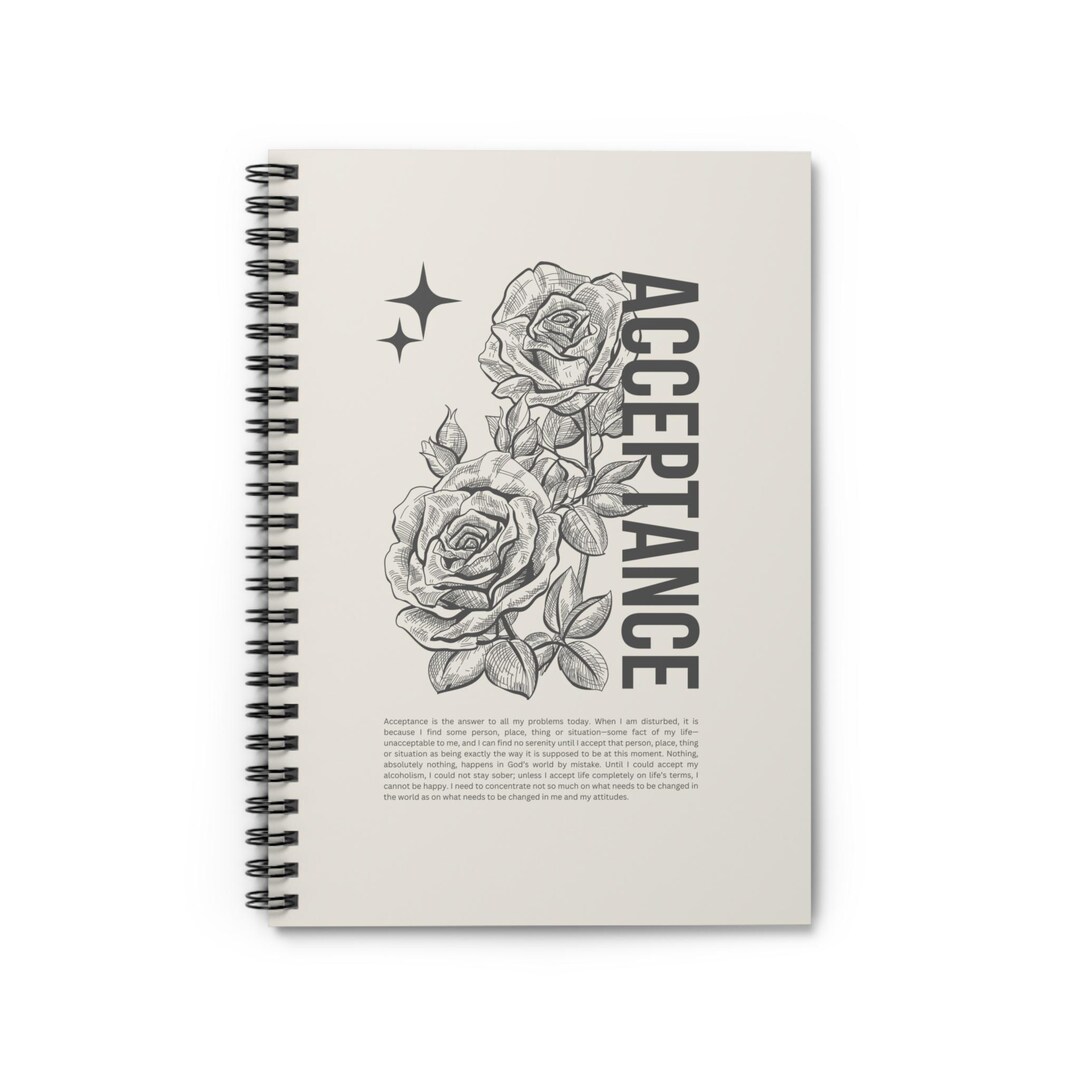 Acceptance is the Answer Quote AA Sobriety Gift Recovery Journal for ...