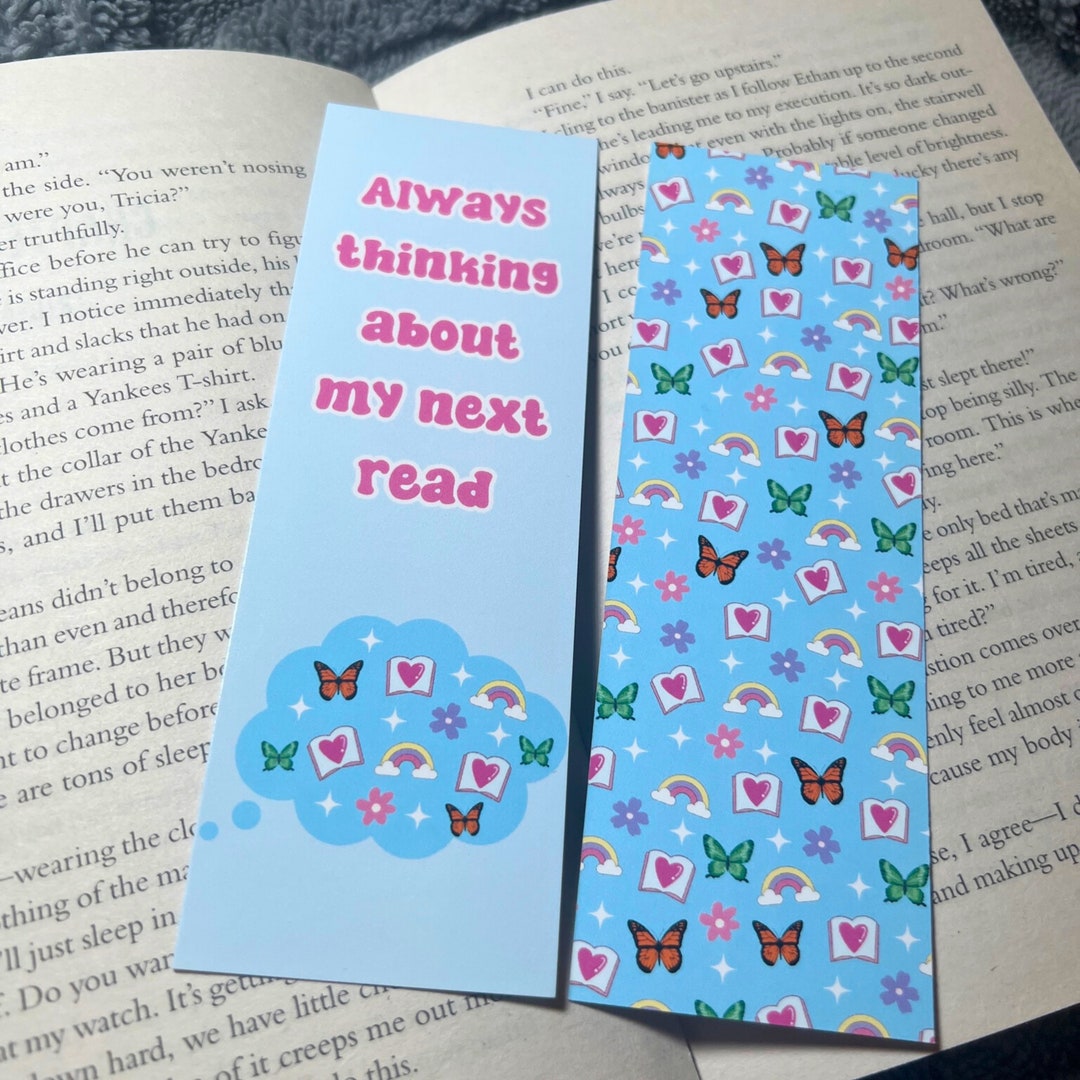 Always Thinking About Books Bookmaek / Cute Printed Bookmark - Etsy