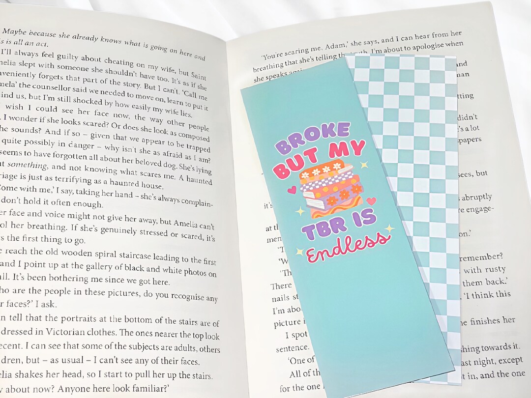 Broke but My TBR is Endless Bookmark / Cute Bookmark Double Sided ...
