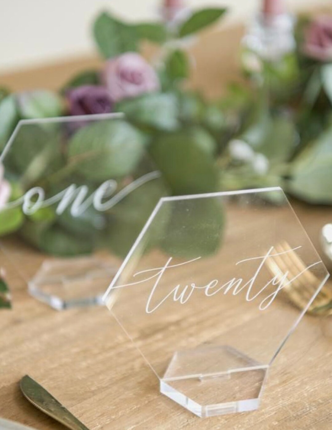 Wedding Numbers Tables in Hexagonal Shape in Transparent Plexiglass ...
