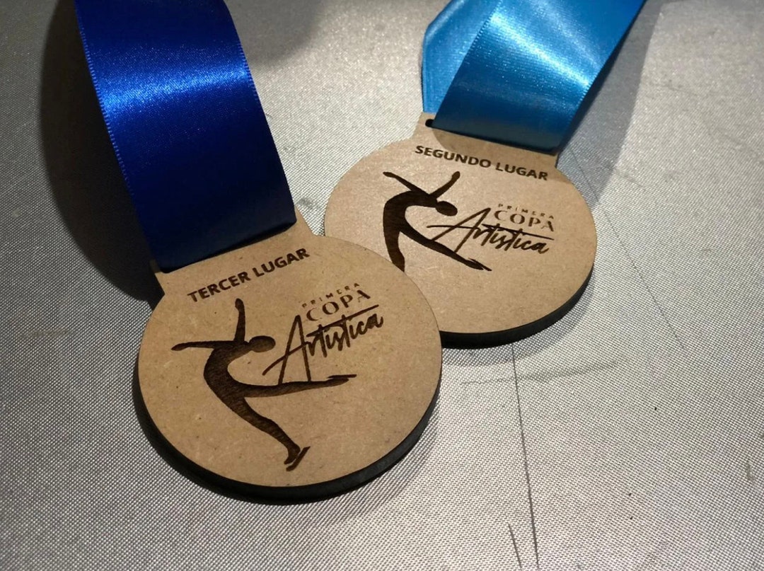 Medals in MDF Wood With Laser Engraving for Competitions, Personalized ...