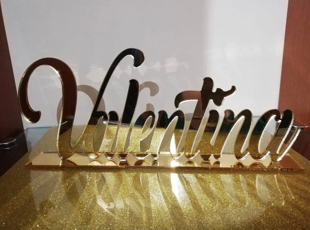 Name With Pedestal Name or Custom Writing Mirrored Acrylic Glass or ...