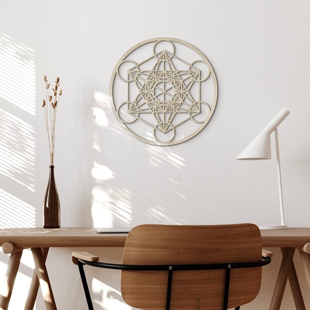 Metatron Cube, Art of Wooden Wall Hanging at Home Decoration, Art of ...