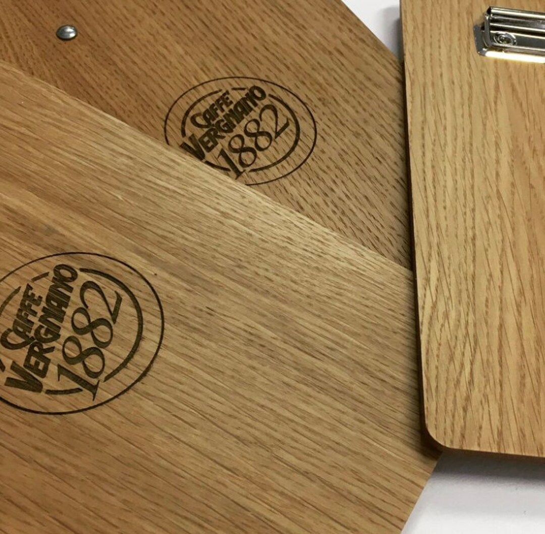 Custom Wooden Menu Holder With Laser Engraving Restaurant Logo With ...