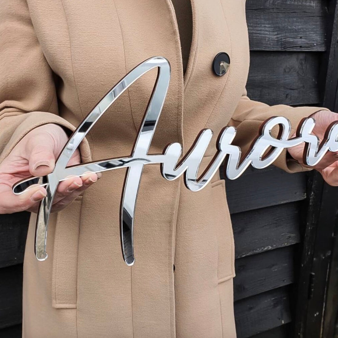 Personalized Writing in Acrylic Plexiglass for Baby Girl or Name in ...