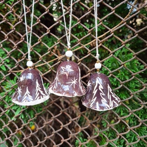Set of 3 Ceramic Bells, Small Christmas Bells, Christmas Bell ...