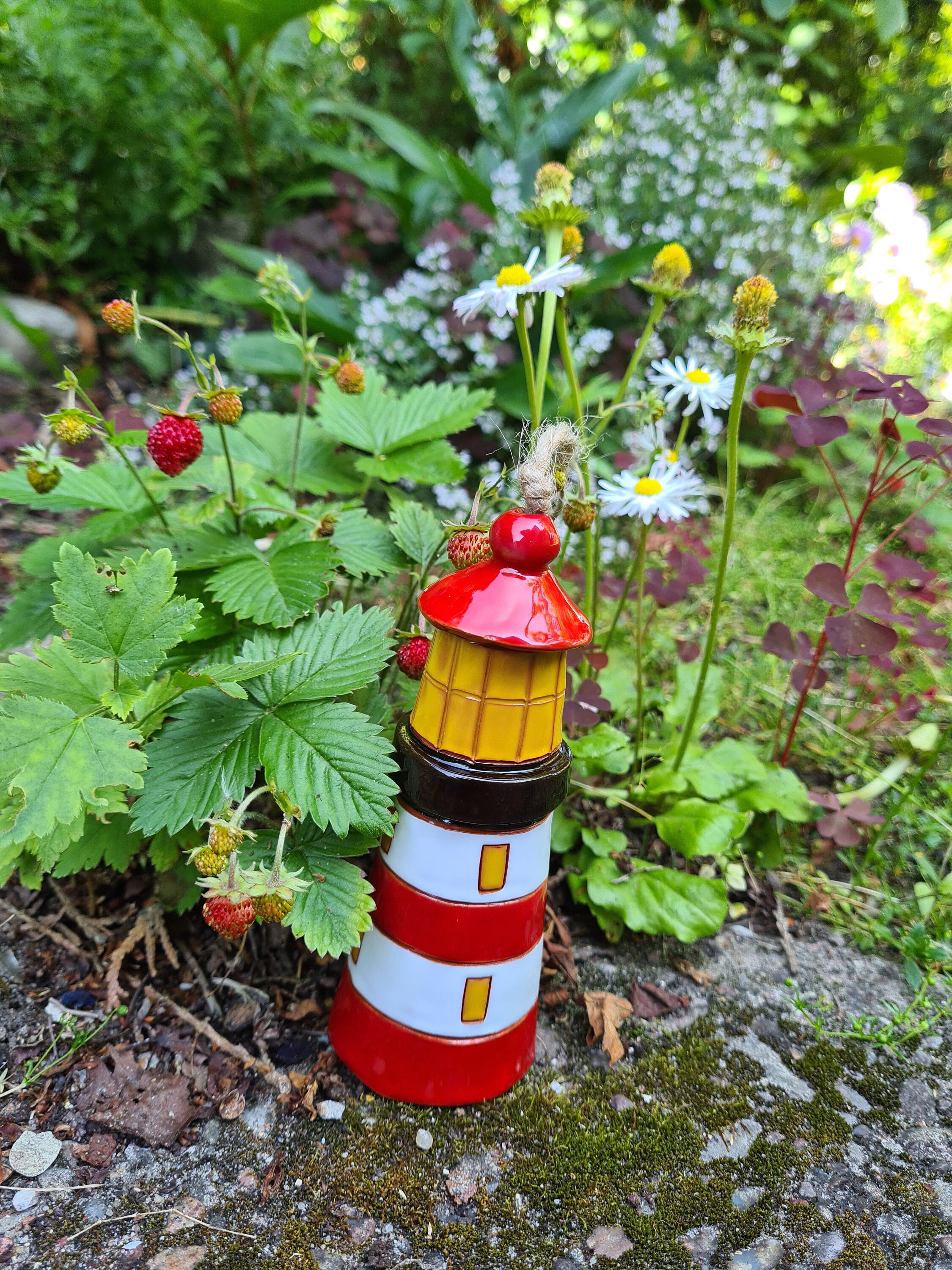 Ceramic Handmade Lighthouse Bell Coastal Style Home Decoration, Little ...