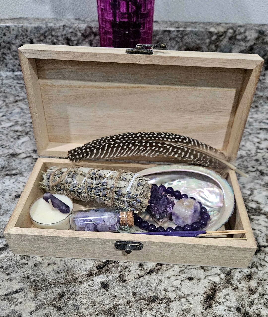 Smudging Kit/amethyst Smudge Kit/sage Smudging Set/protection Kit/raw ...
