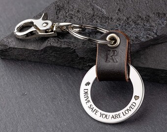 Embossed Leather Keychain - Etsy