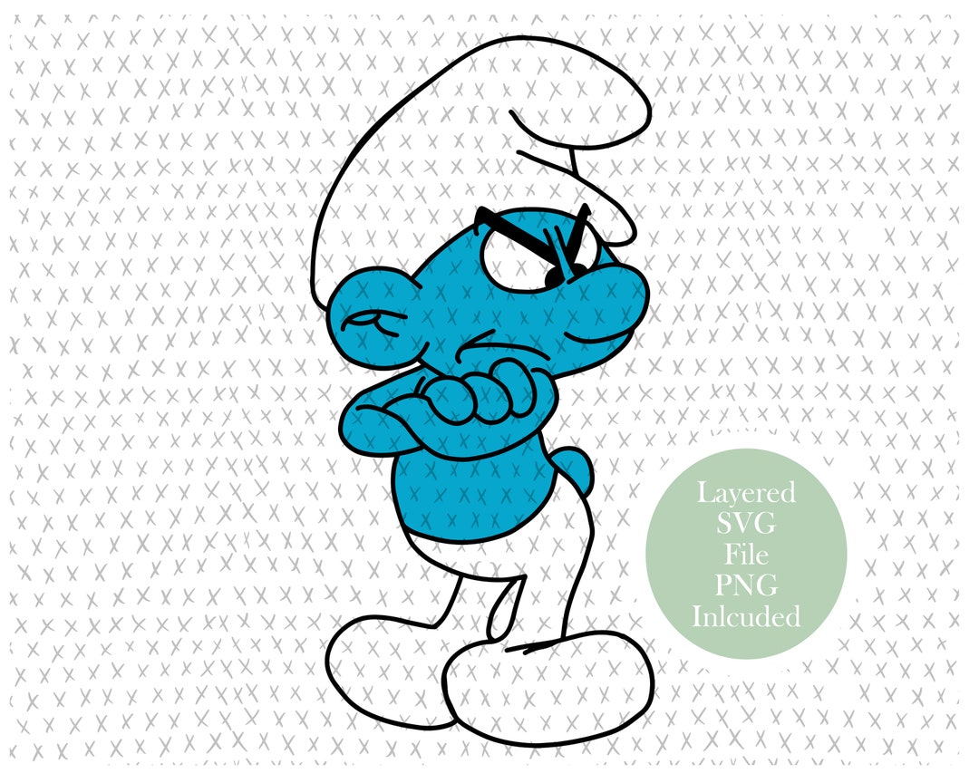 Grumpy Smurf SVG Smurf Cut File Cricut File Silhouette - Etsy