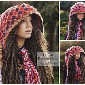 CROCHET Long Dragon Hood PATTERN lauwis Elf Fae - Etsy