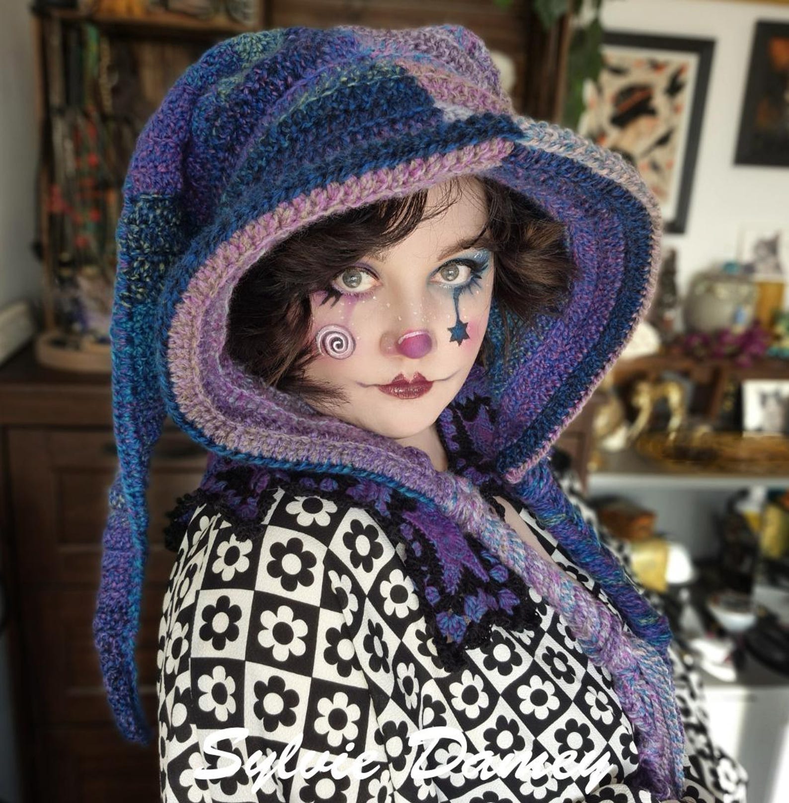 CROCHET Jester Hood PATTERN, "jester Hood" Clown Hat - DIY Pdf Download ...