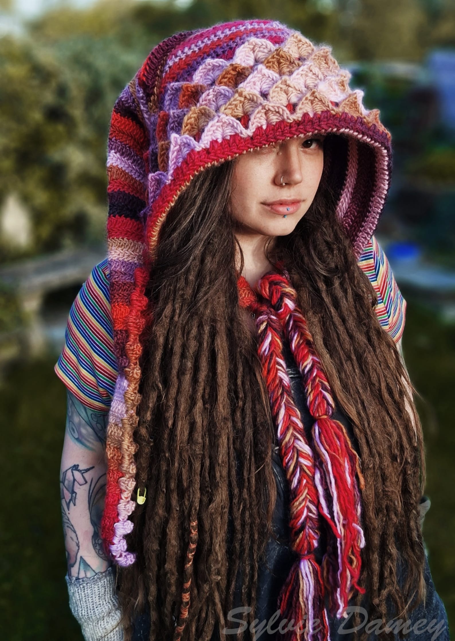 CROCHET Long Dragon Hood PATTERN, "lauwis" Elf Fae Pixie Hat Tutorial ...