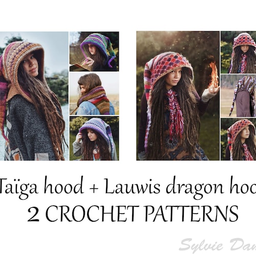 CROCHET Long Dragon Hood PATTERN lauwis Elf Fae - Etsy