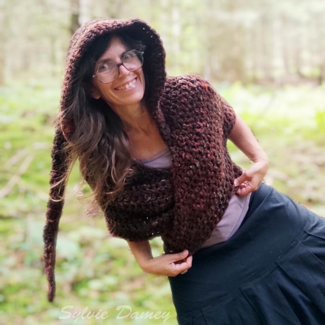 CROCHET Hooded Shawl Pattern,"elotin" Elf Fae Witch Magician Hat and ...
