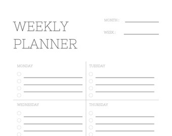 Basic Weekly Planner - Etsy