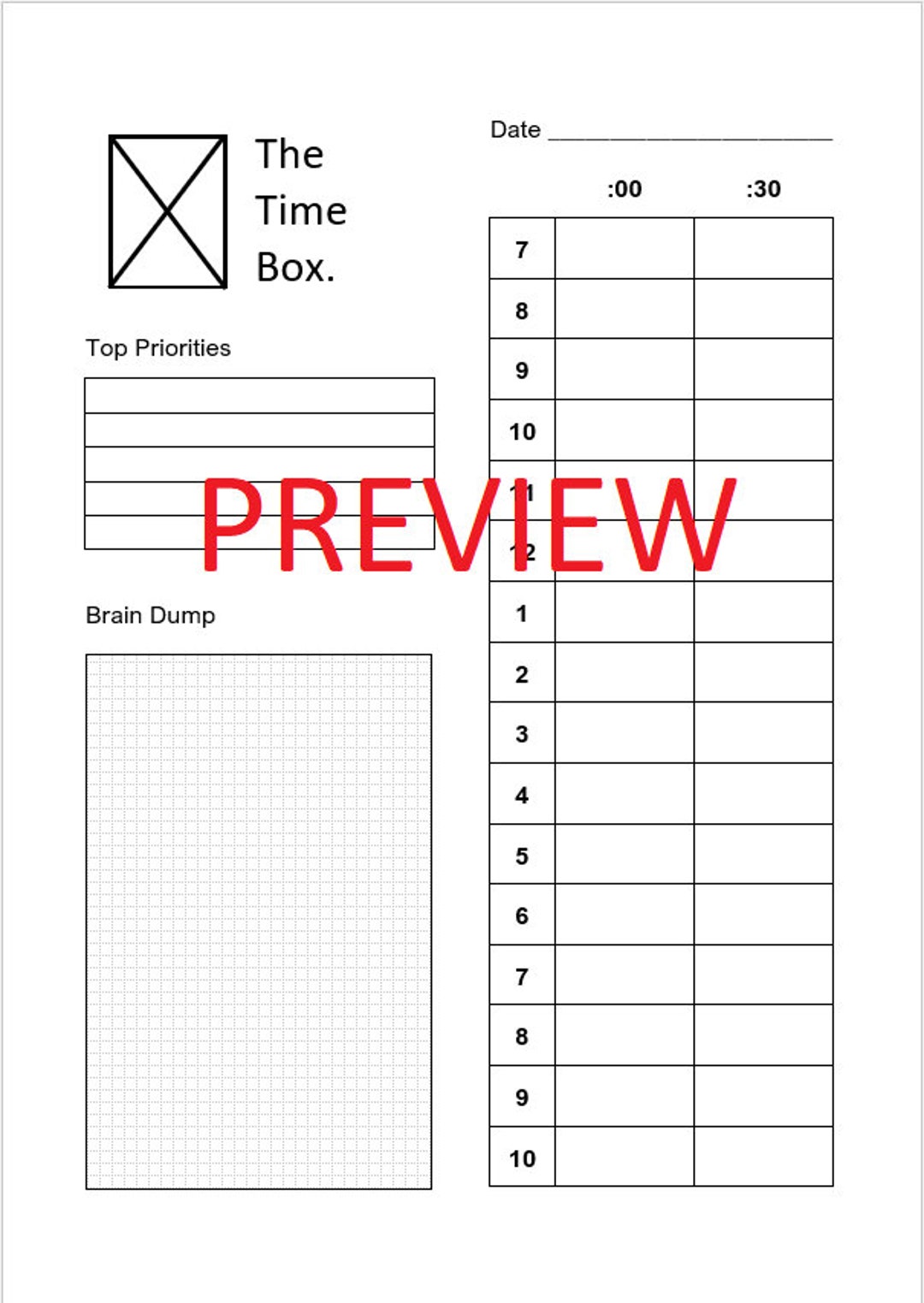 Simple: the Harvard Time Box - Etsy