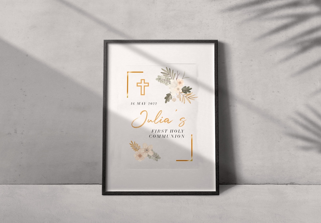 Personalised First Holy Communion Poster / Welcome Sign | Watercolours ...