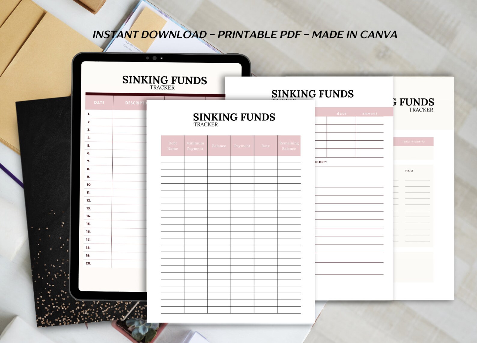 Sinking Funds Tracker: Simple Saving Ledger Log for Goals (financial ...