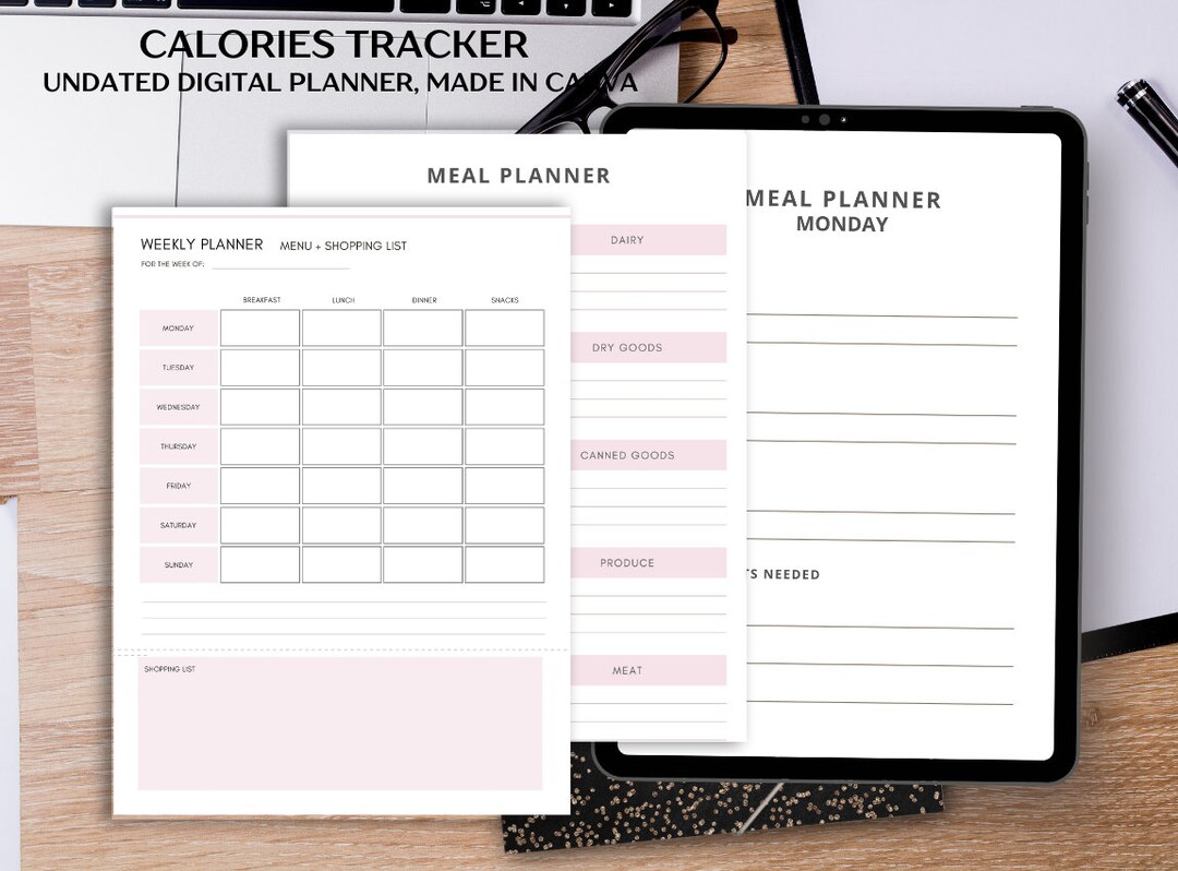 Meal Planner and Groceries Planner, Weekly Menu Planner, Meal Prep ...