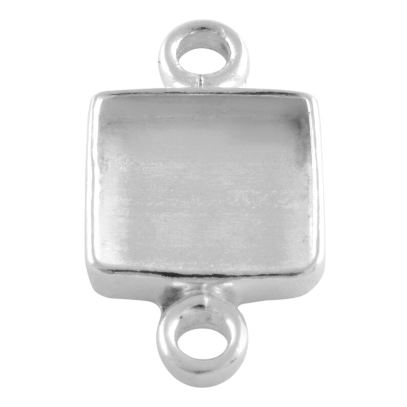925 Sterling 925 Silver Square Bezel Connectors: DIY Jewelry Supplies ...