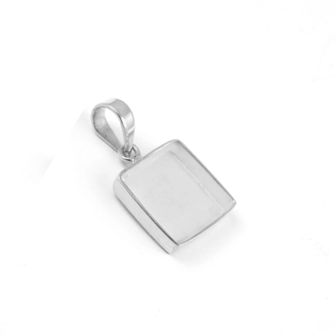 925 Sterling Silver Square Pendant Collet 4x4mm-25x25mm, Square Bezel ...
