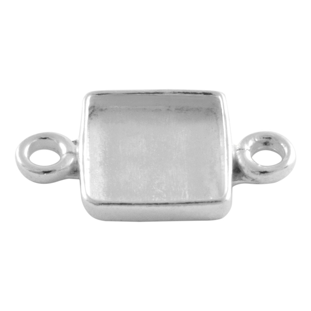 925 Sterling Silver Square Connectors, 3x3- 30x30mm Square Shape Bezel ...