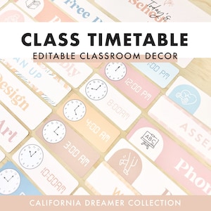 Classroom Timetable | Classroom Decor - California Dreamer - Etsy