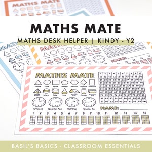 Maths Mate Maths Desk Helper | Basil's Basics | Kindy - Year 2 - Etsy