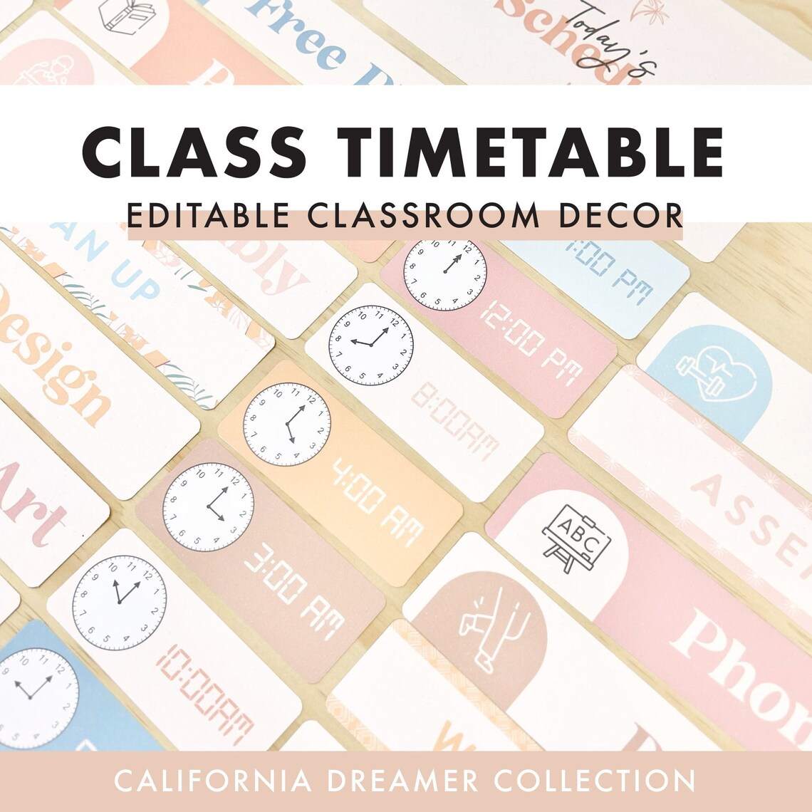 Classroom Timetable | Classroom Decor - California Dreamer - Etsy