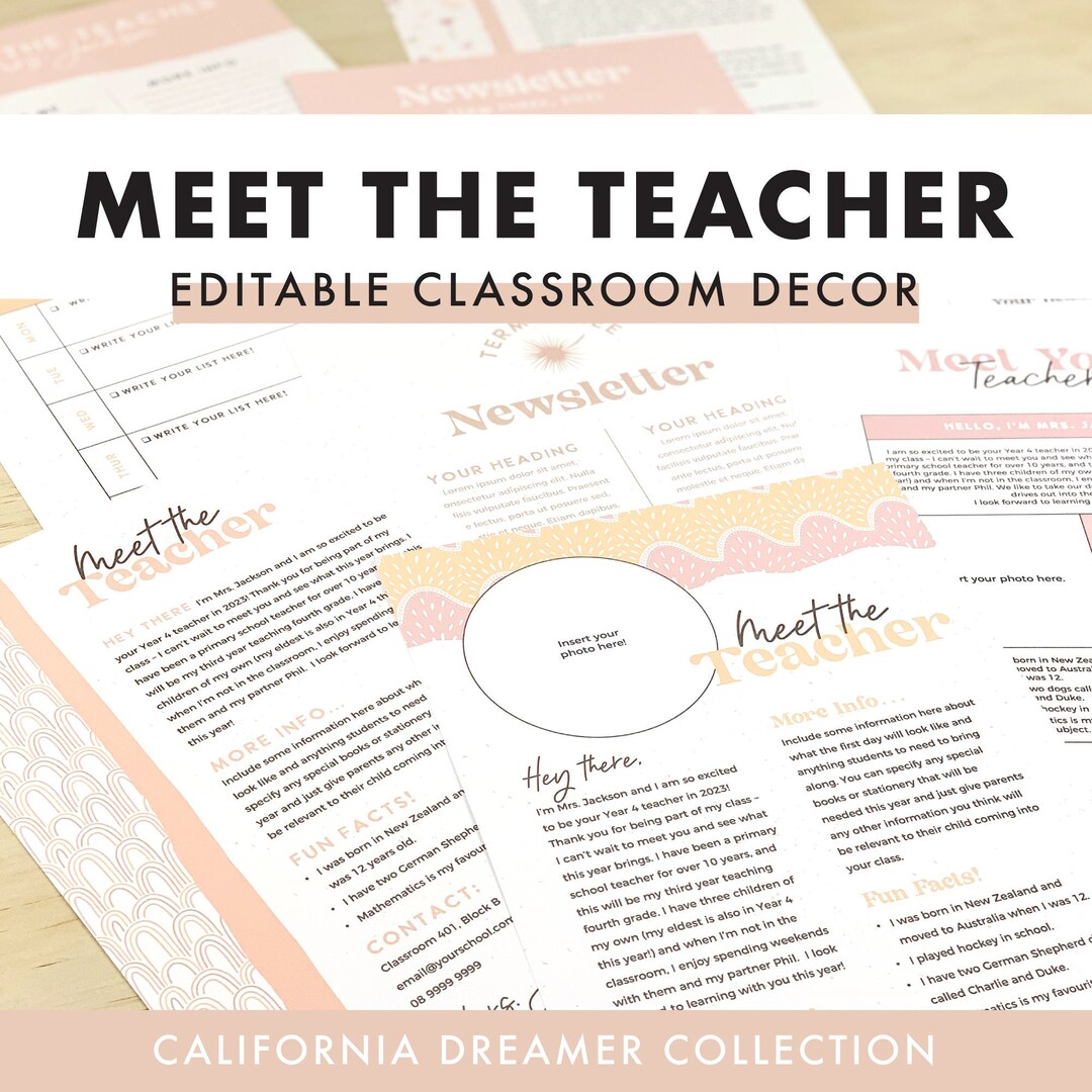 Meet the Teacher + Classroom Newsletters | Classroom Decor - California ...