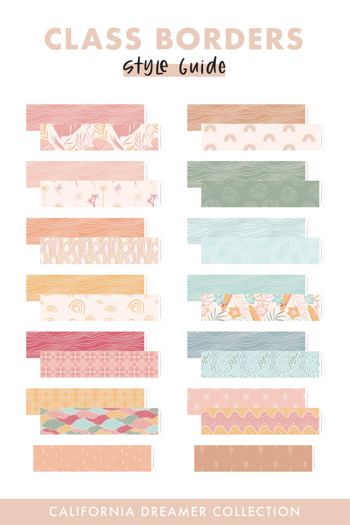 Classroom Borders | Classroom Decor - California Dreamer - Etsy