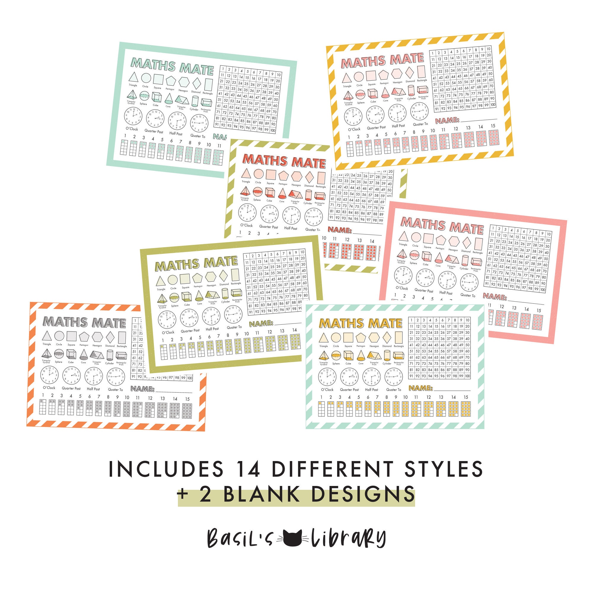 Maths Mate Maths Desk Helper Basil's Basics Kindy - Etsy