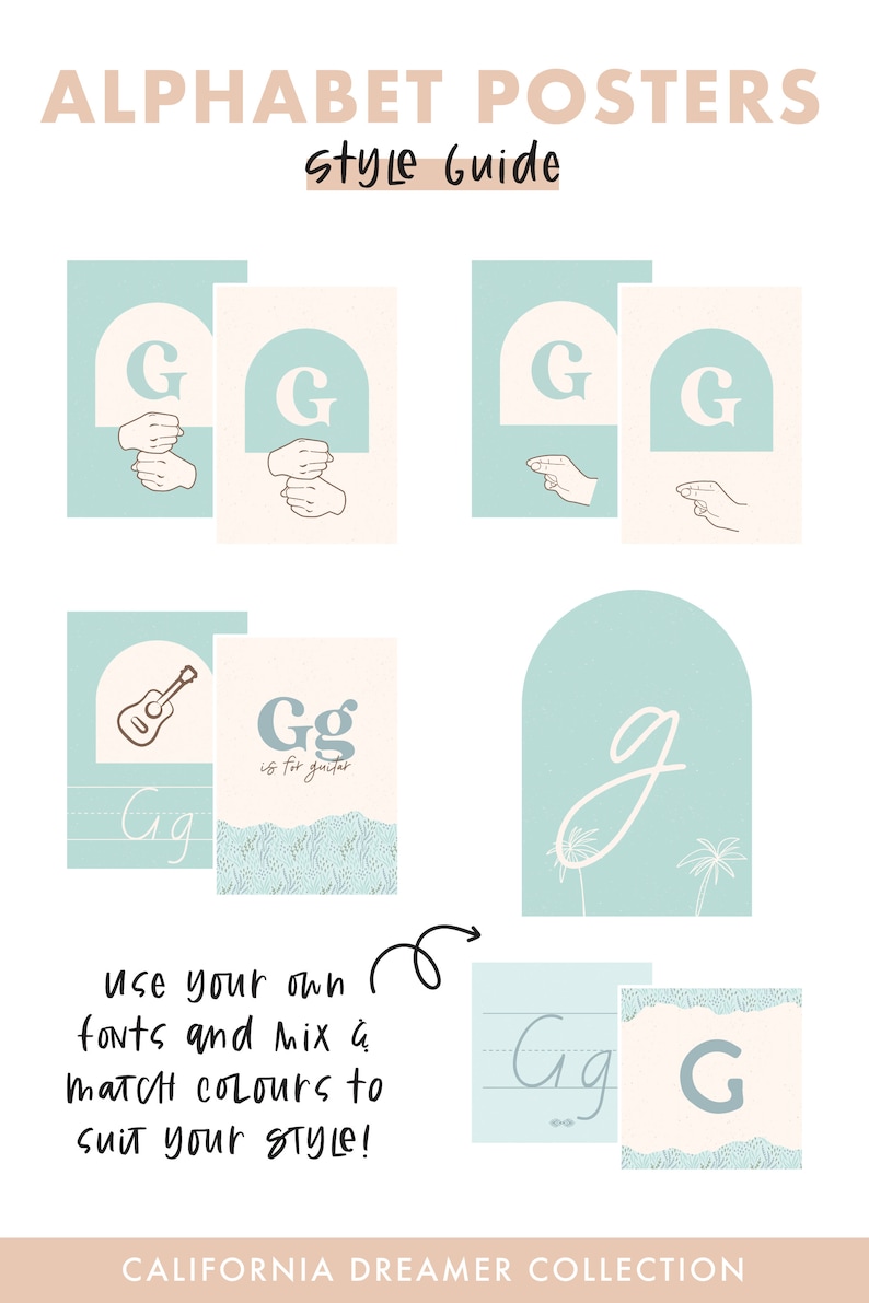 Alphabet Posters Classroom Decor California Dreamer - Etsy