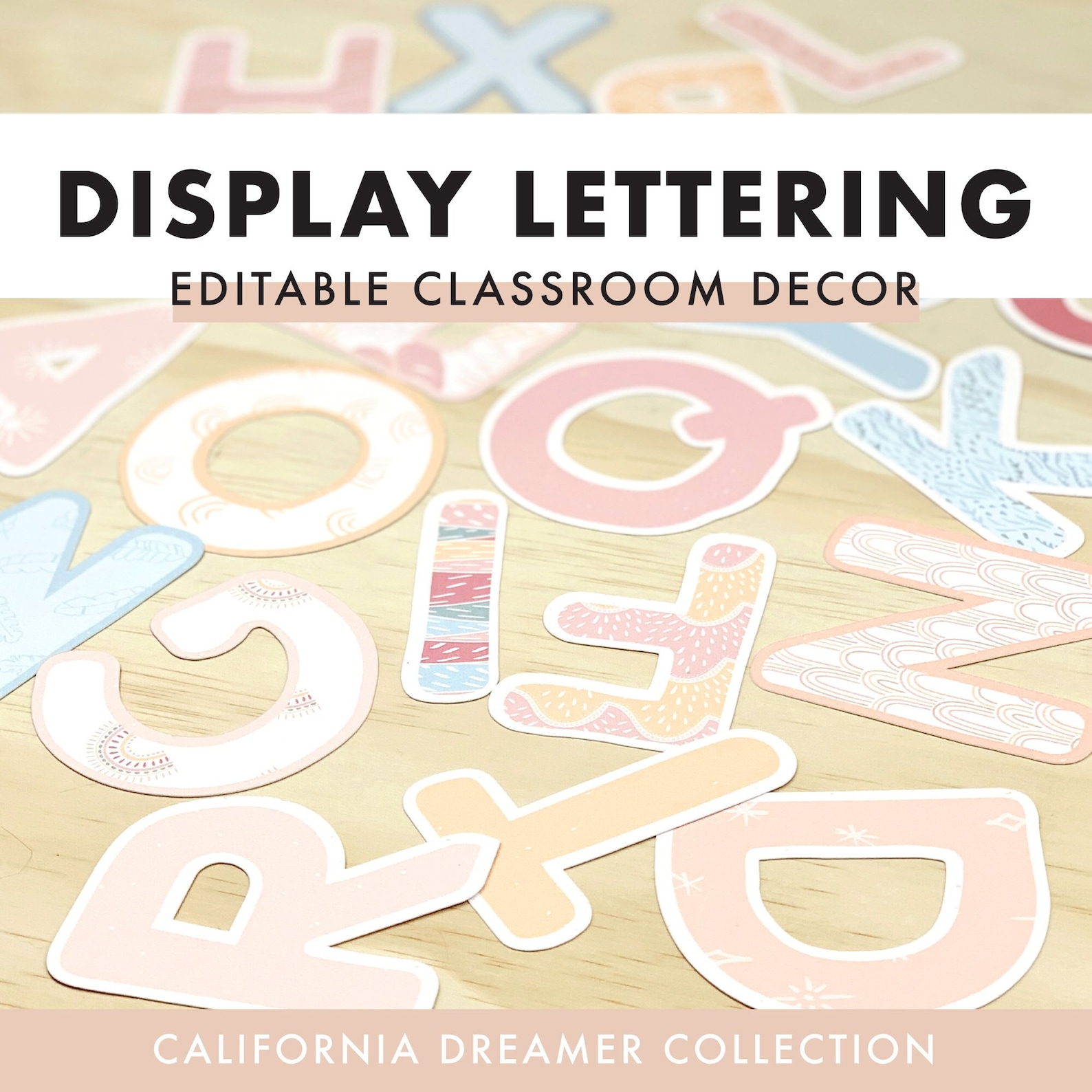 Bulletin Board Lettering | Classroom Decor - California Dreamer - Etsy ...