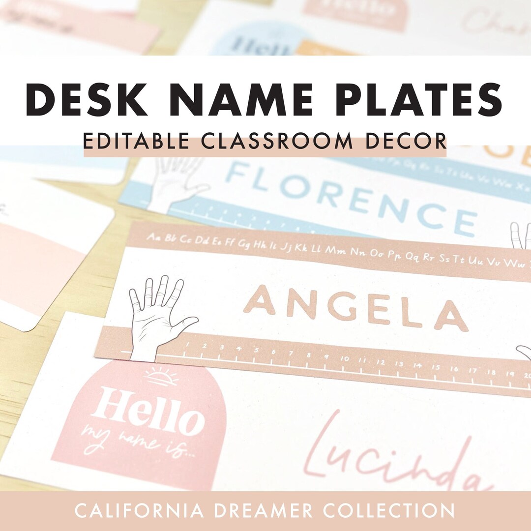 Desk Name Plates | Classroom Decor - California Dreamer - Etsy