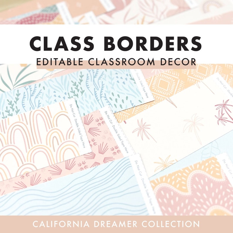Classroom Borders | Classroom Decor - California Dreamer - Etsy
