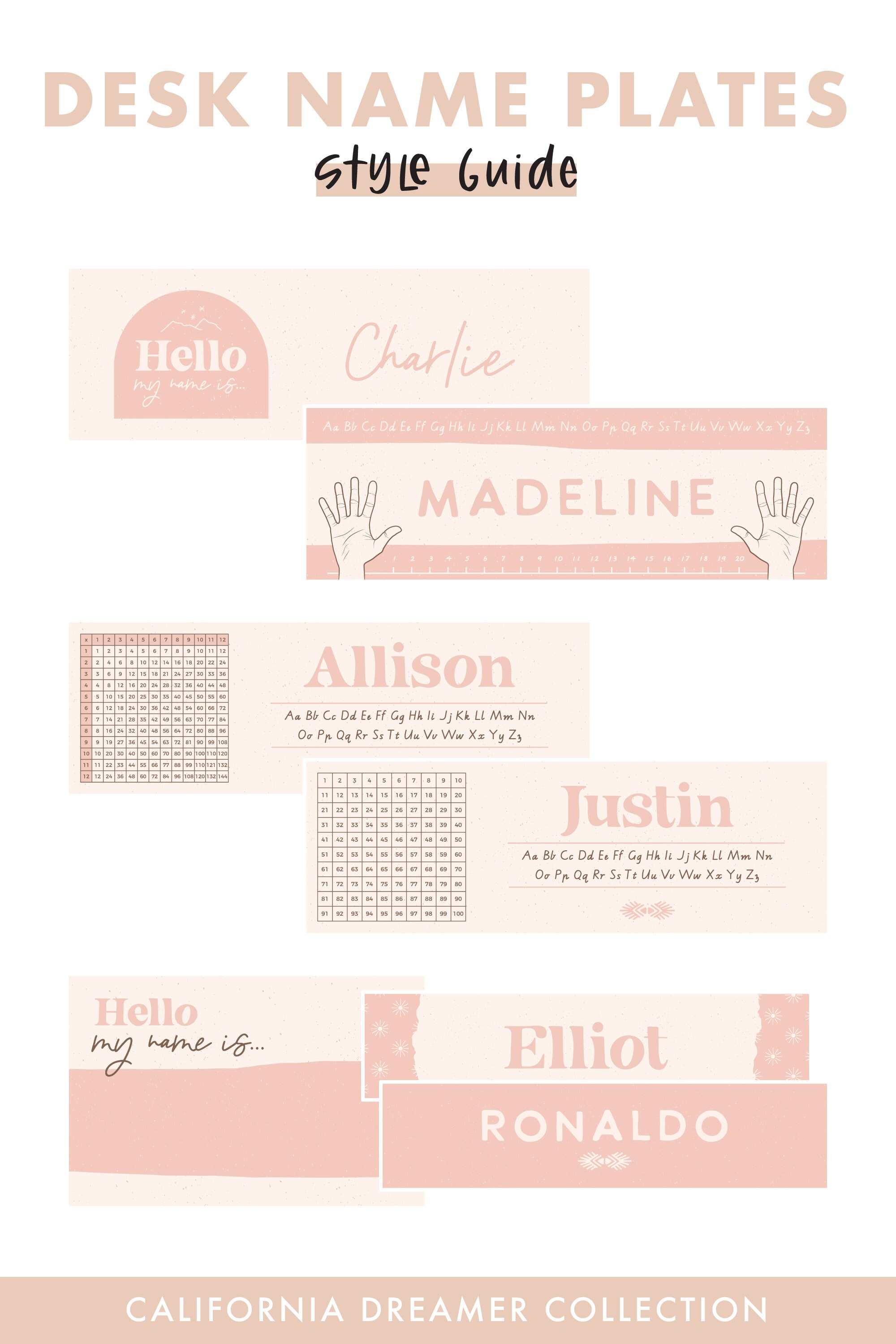 Desk Name Plates Classroom Decor California Dreamer - Etsy