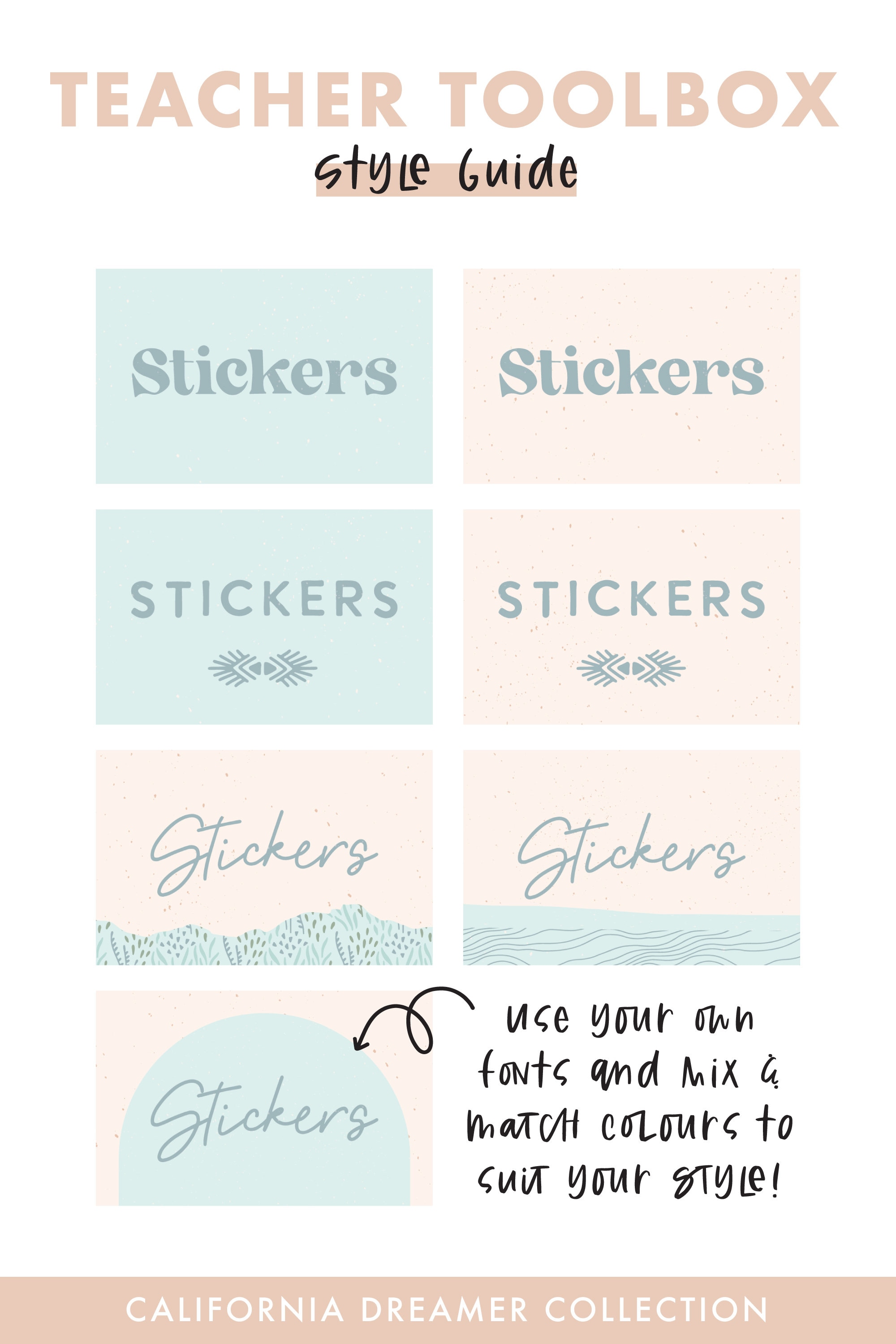 Teacher Toolbox Labels | Classroom Decor - California Dreamer - Etsy