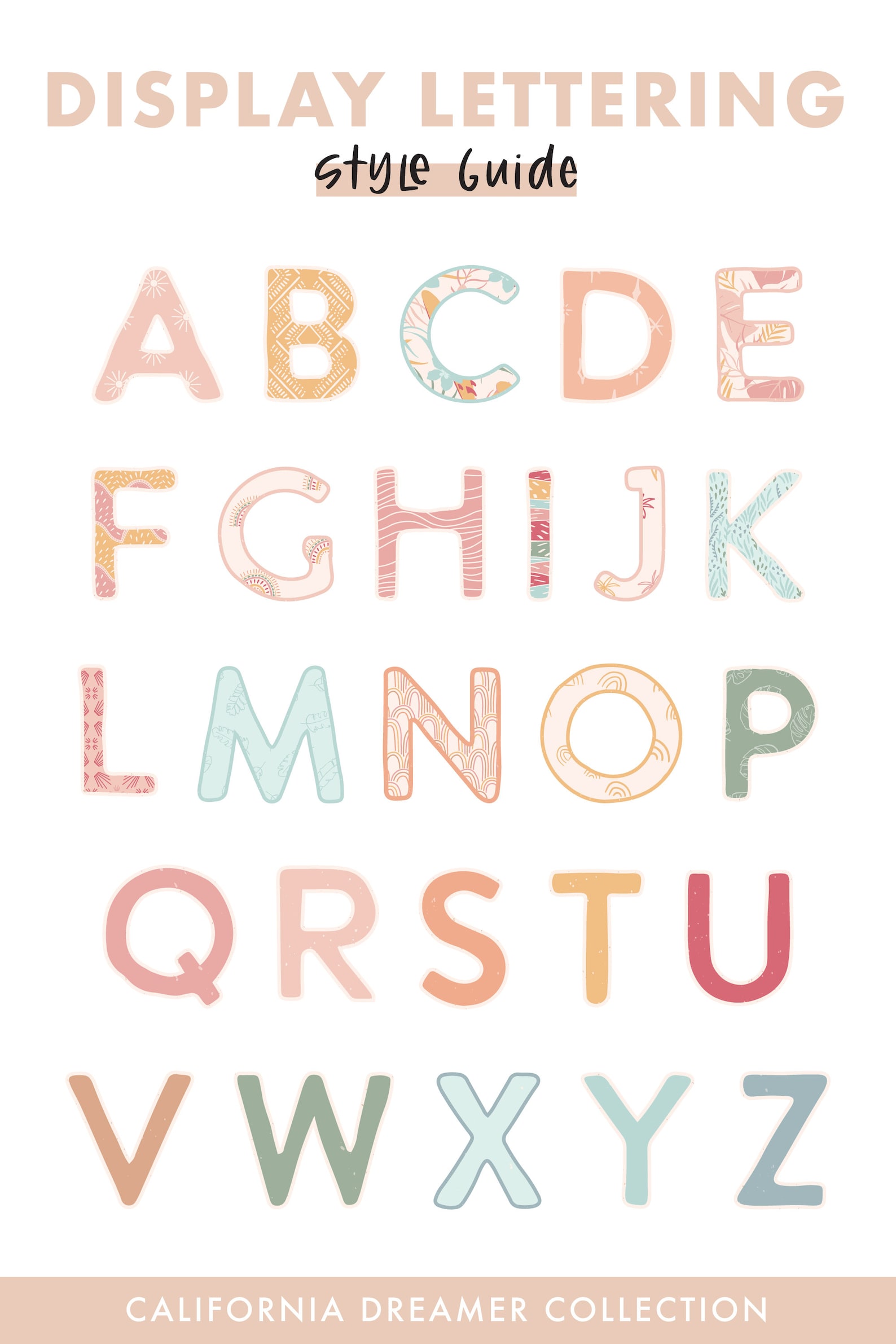 Bulletin Board Lettering | Classroom Decor - California Dreamer - Etsy ...