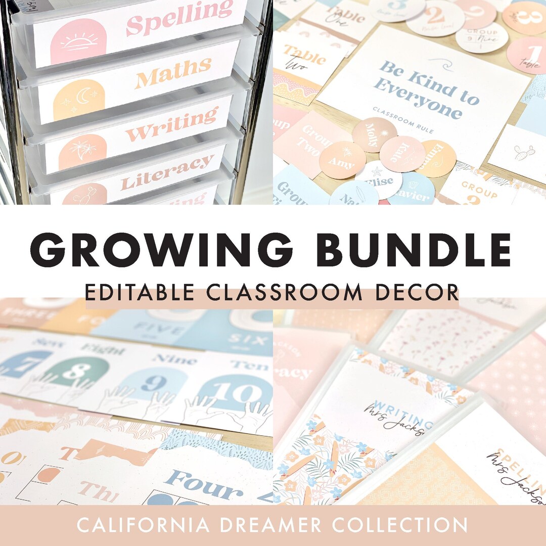Growing Bundle | Classroom Decor - California Dreamer - Etsy