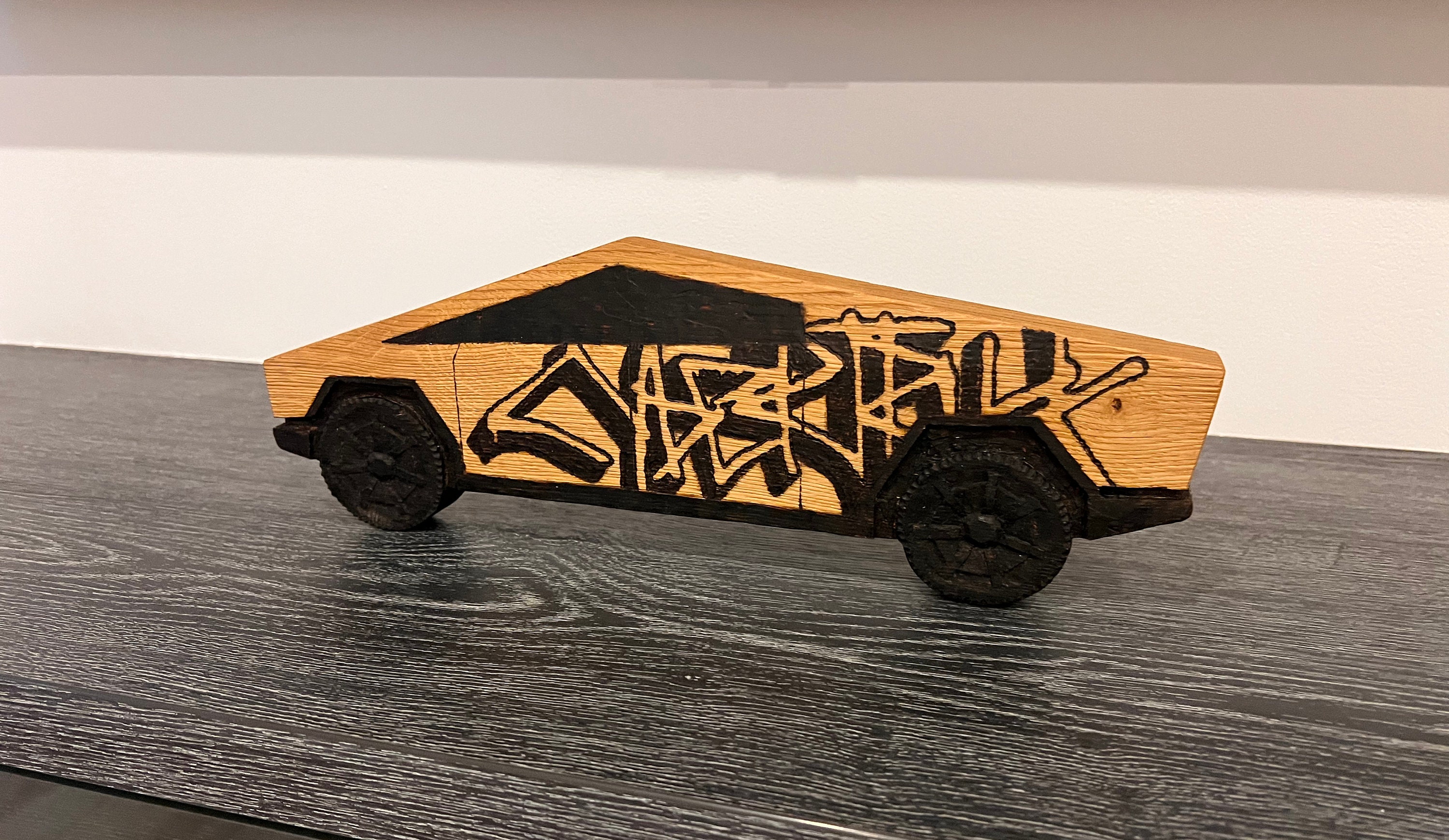 Tesla Cybertruck With Graffiti Form Baja Off-road Testing, Handcrafted ...
